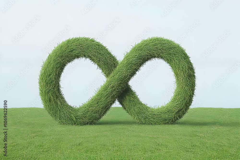 Infinity Symbol Made of Grass, green, nature, environmental ...