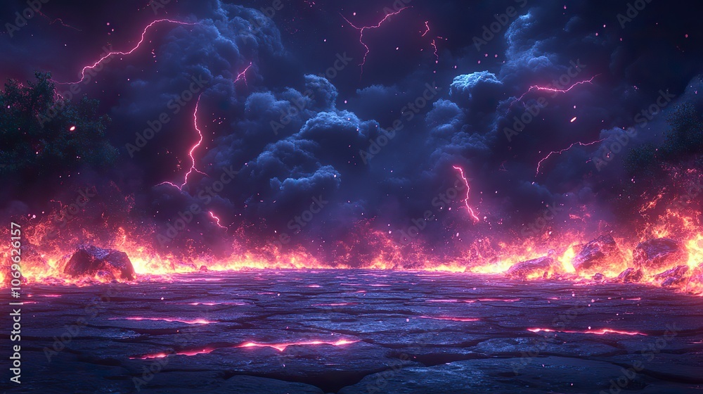 Cartoon lightning animation frames depict electric strikes and ...