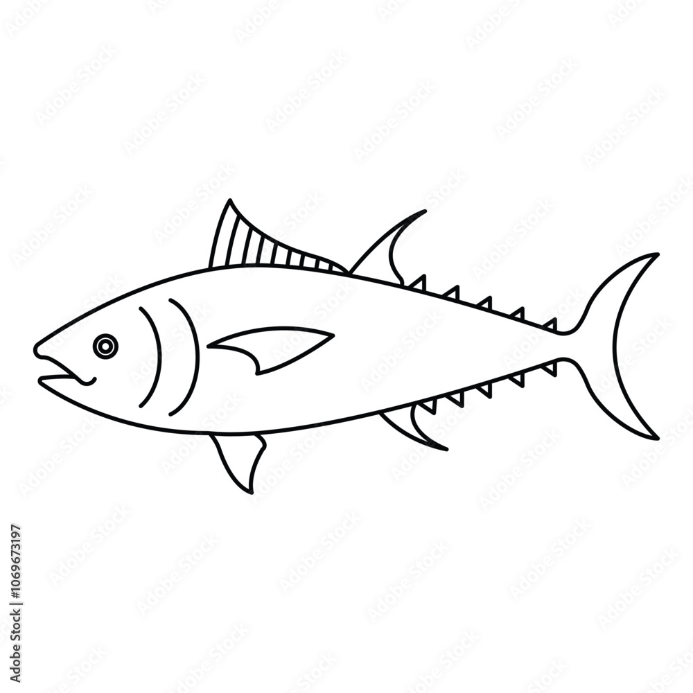 Fresh tuna fish isolated on white background. Vector illustration ...