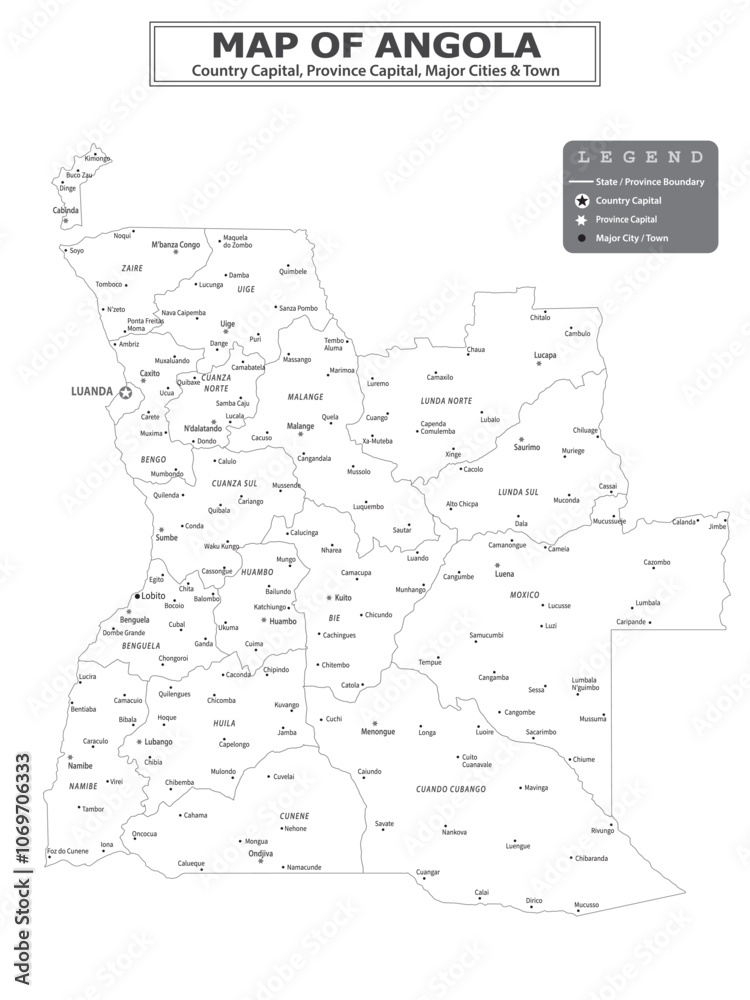 African Countries Geography Political map. Political map of country ...
