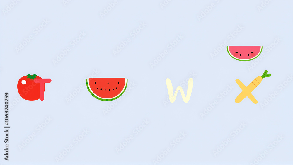 Foto de Stock Colorful alphabet flashcard Letters S T U V W X Y Z ...