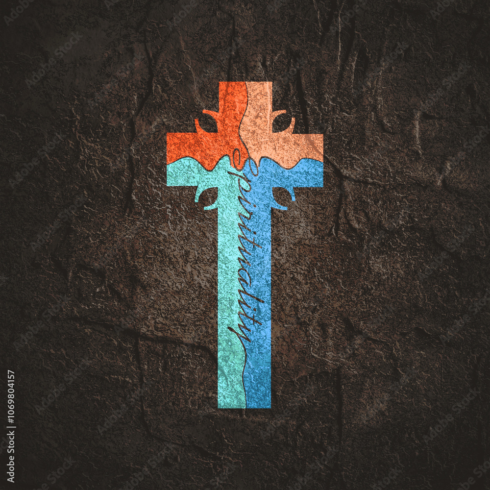 Spirituality word in the shape of a cross. Christian, religious and ...