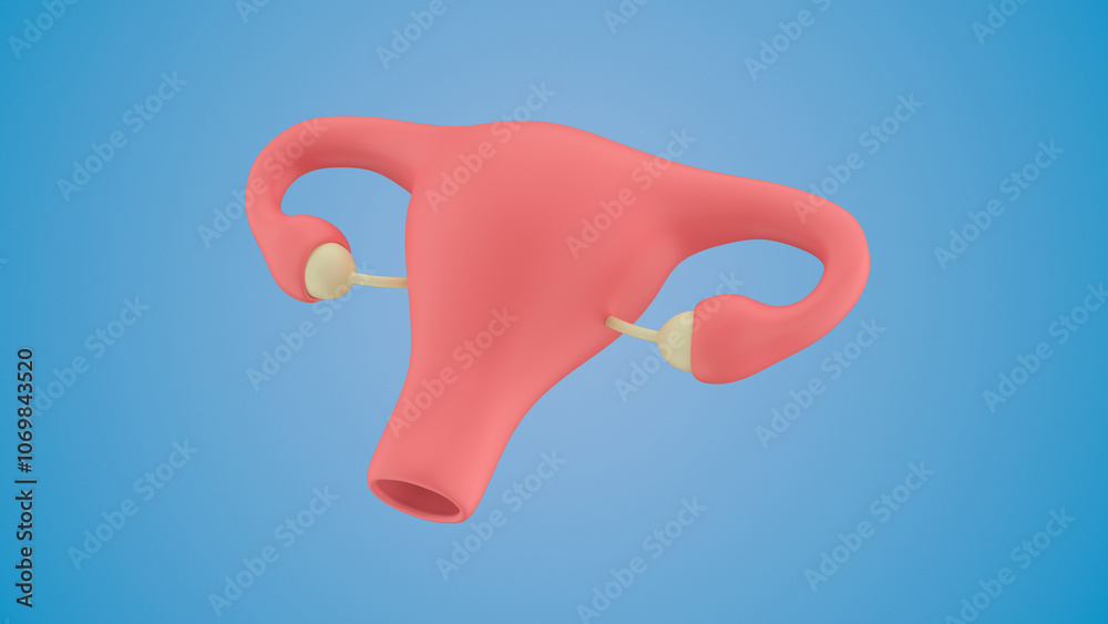 symbol of female power on a blue background, alarm clock, uterus and ...