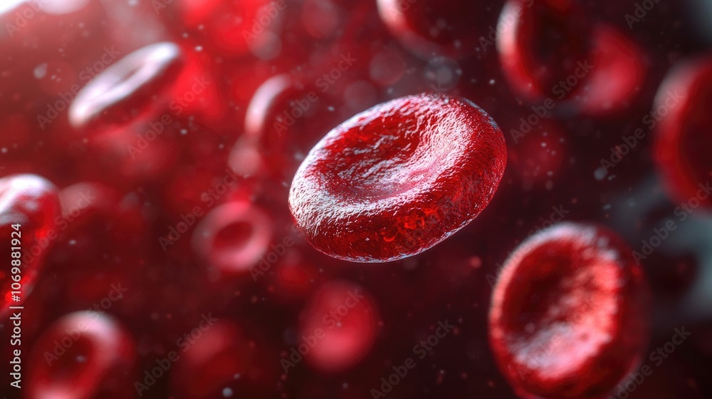 Dynamic 3D Rendering of Red Blood Cells Floating Through a Blood Vessel ...