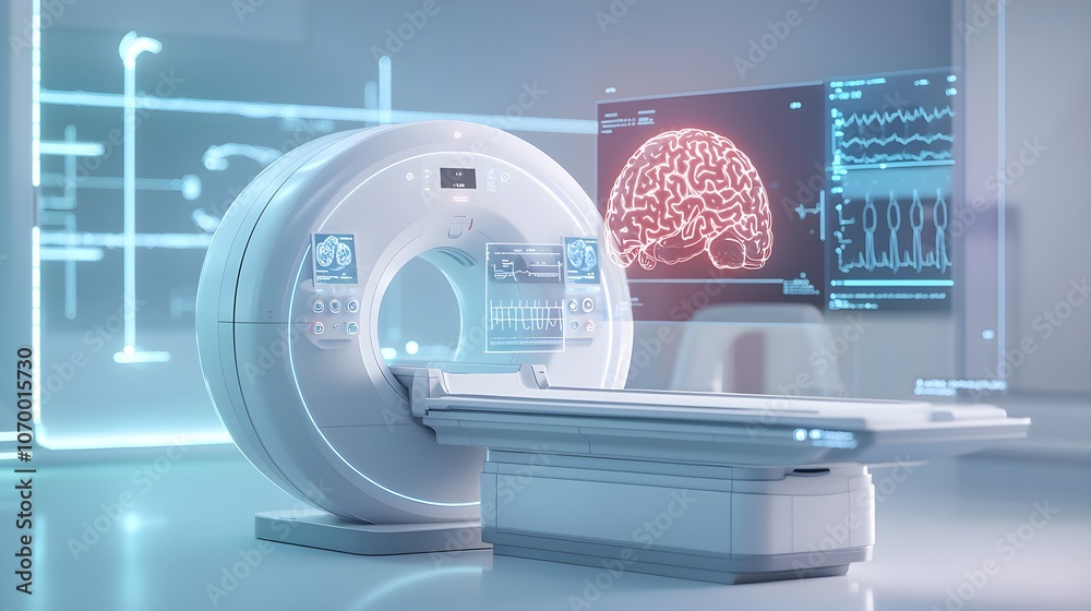 AI-Driven MRI Scan with Real-Time 3D Imaging Stock Illustration | Adobe ...