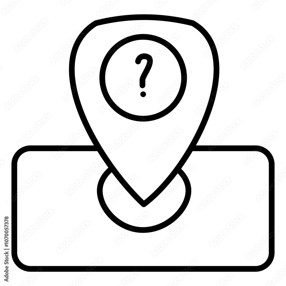 Minimalistic question mark line icon, representing curiosity or ...