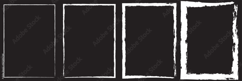 Image vectorielle Stock Set of vector border frames with rough edges ...