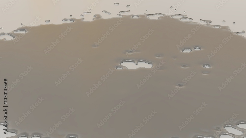 Surface of a liquid with translucent patches forming natural shapes on ...