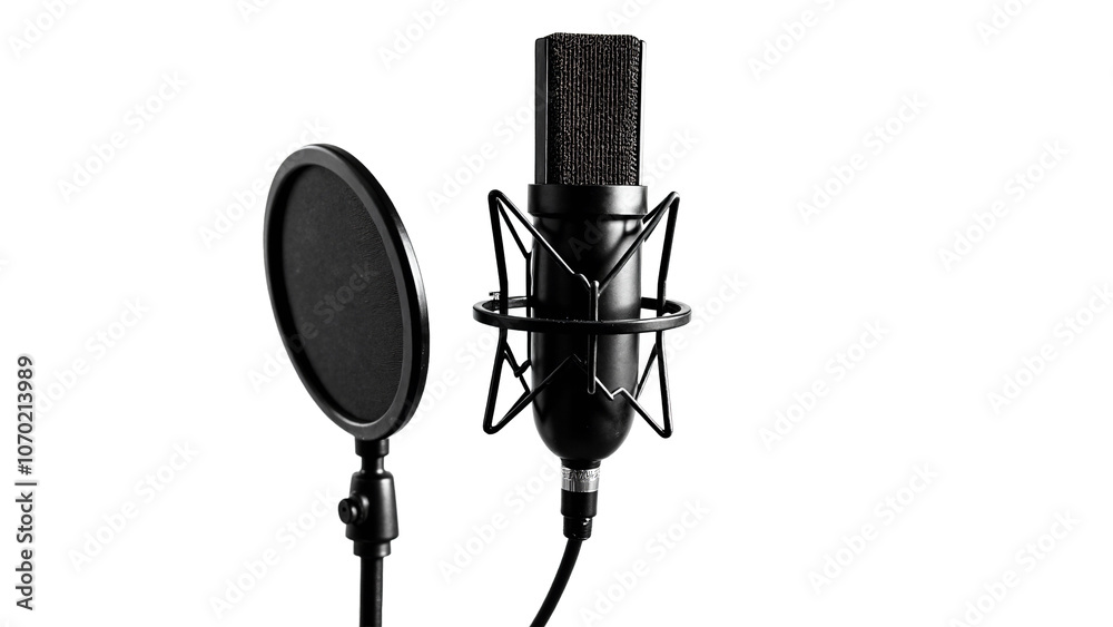 Professional Studio Microphone Setup for Vocal Recording: Condenser Mic ...