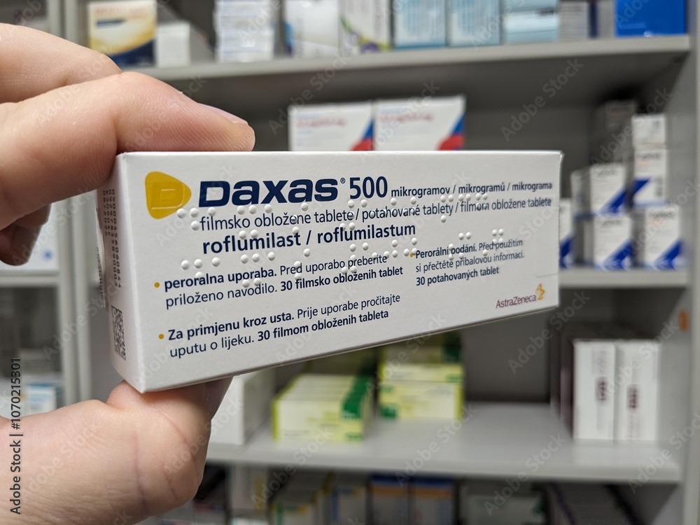 Prague, Czech Republic-August 10 2024:DAXAS box of medication with ...