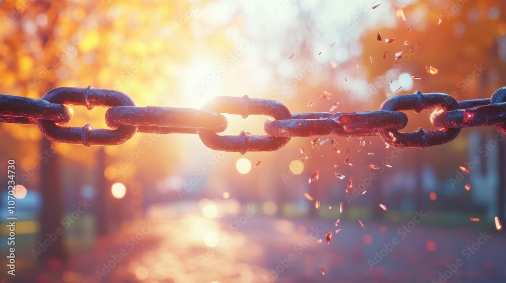 Shattered Shackles, Renewed Life: A Symbol of Hope.Concept of addiction ...