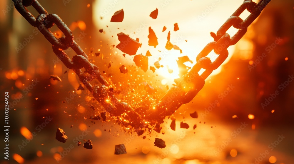 Shattered Shackles, Renewed Life: A Symbol of Hope.Concept of addiction ...