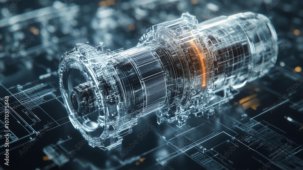 Futuristic mechanical engine core 3D model design with intricate ...