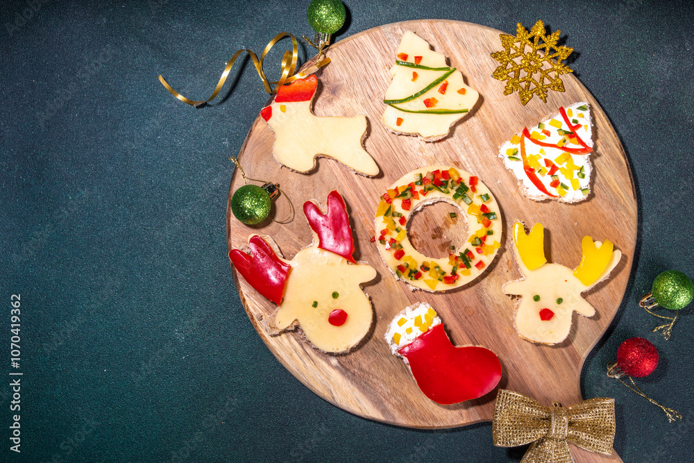 Funny Christmas kids sandwiches Stock Photo | Adobe Stock