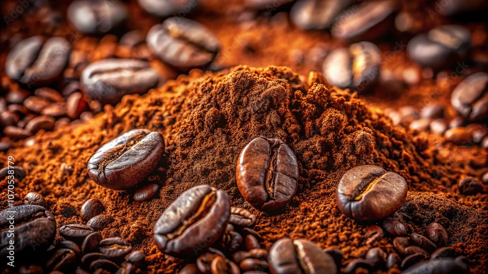 Macro Photography of Used Ground Coffee Grounds, Close-up, Coffee Beans ...