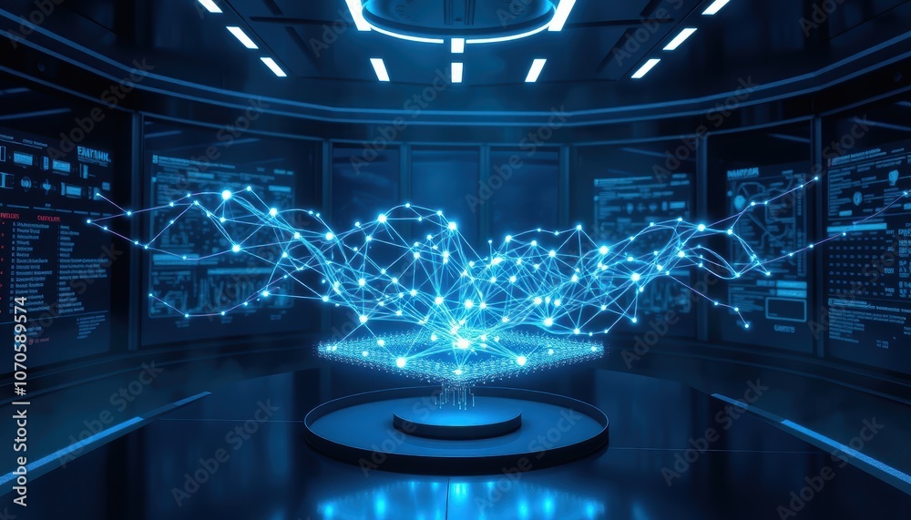 Data visualization showcase high-tech lab digital art futuristic ...