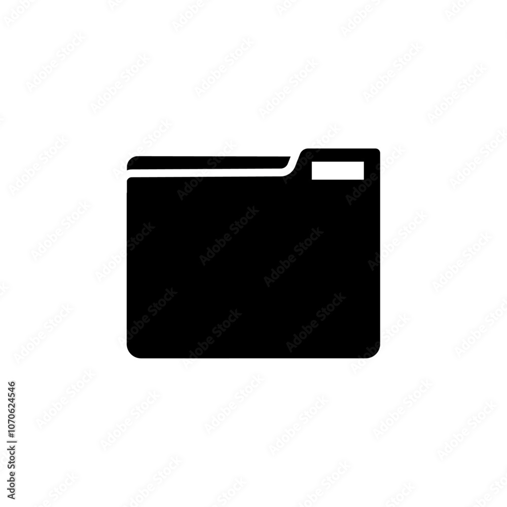 Folder icon black and white vector sign Stock Vector | Adobe Stock