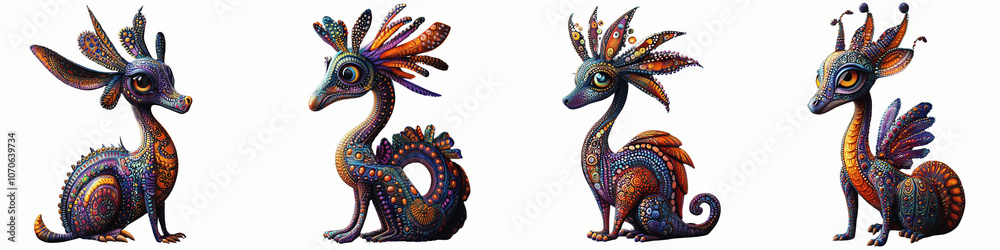 set of Painted from the styles of Richard Anusmith and Pachamama Solena ...