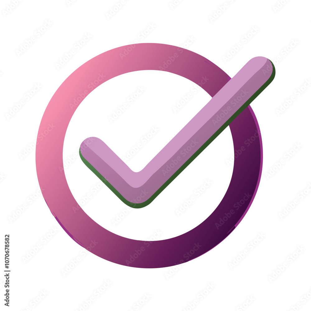 Stock-Vektorgrafik „Purple Gradient Check Mark in Circular Icon ...