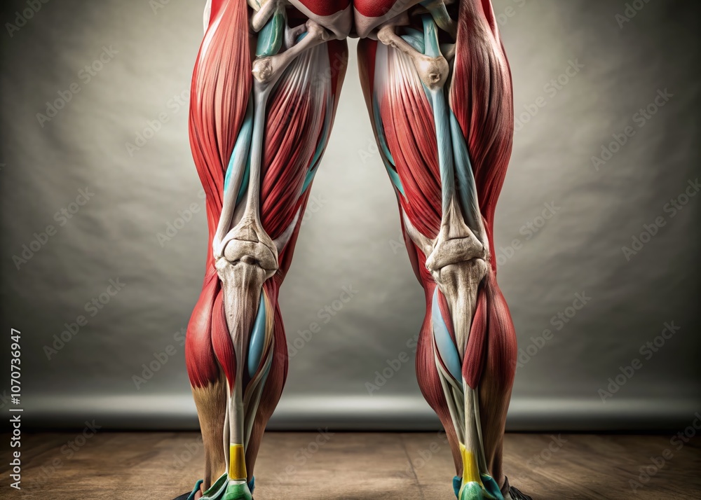 Detailed Illustration of Hamstring Muscles Anatomy with High Depth of ...