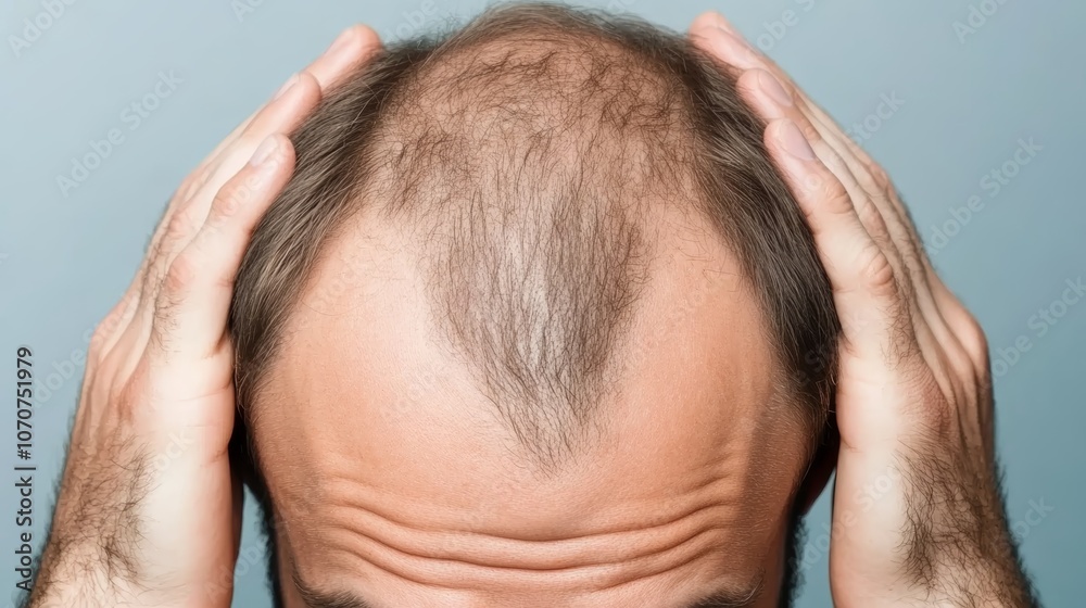 Bald man portrait, a closeup study of facial features, skin texture ...