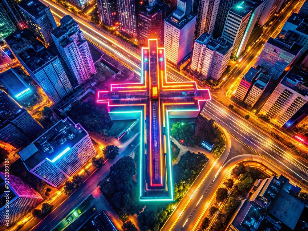 Editable Neon Cross Vector: Customizable Designs for Personalization ...