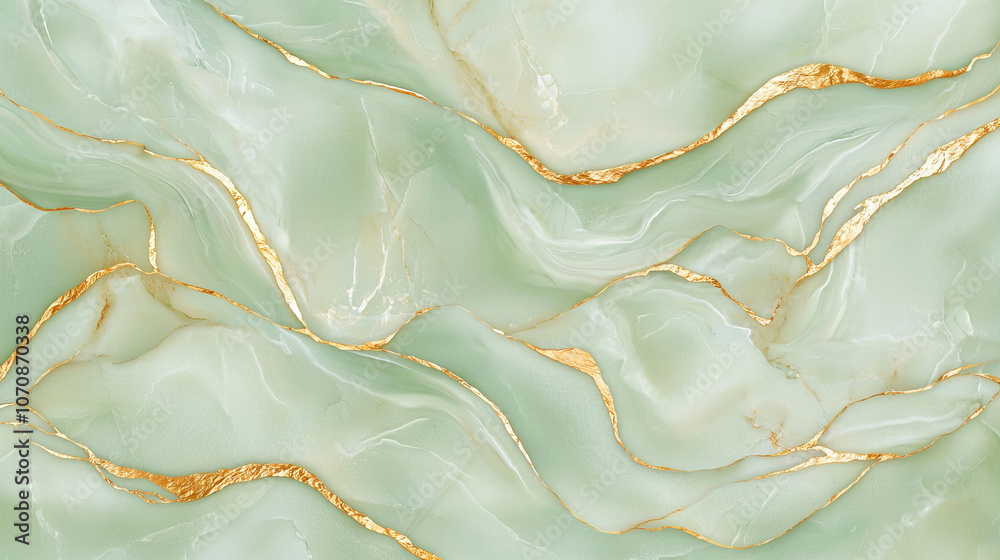 Elegant mint green marble texture with gold veining, abstract ...