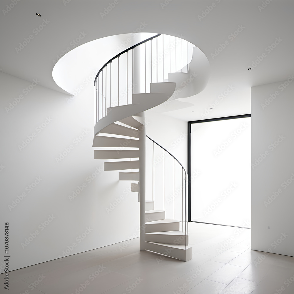 Minimalist Spiral Staircase – A simple, modern spiral staircase with ...