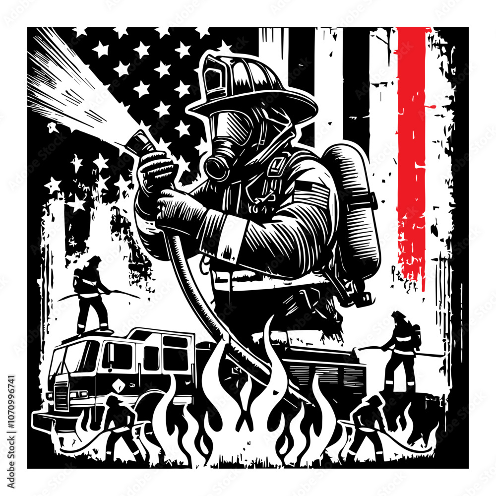 Firefighter svg png, firefighter flag svg, fireman svg, fire department ...