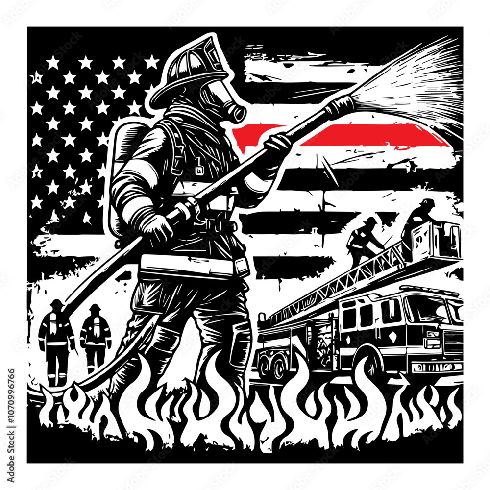 Firefighter svg png, firefighter flag svg, fireman svg, fire department ...