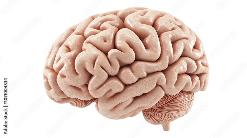 Colorful 3D model of a human brain isolated on white background. PNG ...