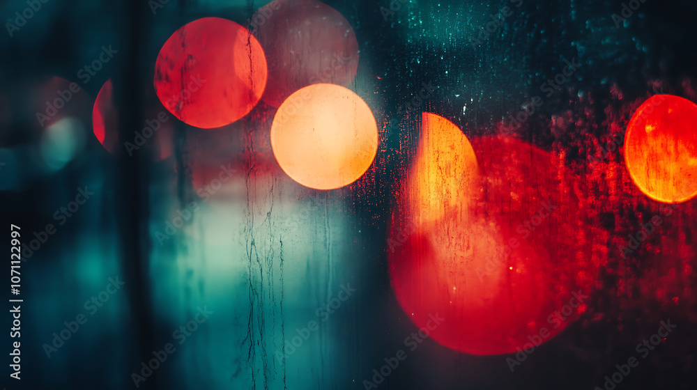 Red reflection on black background, Retro film photography effect ...