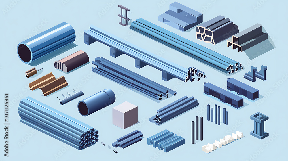 Ilustración de Stock Vector construction bars, steel products, iron ...