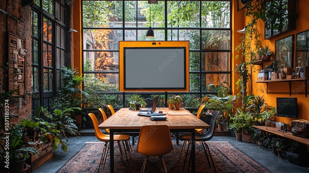 Develop an office background that enhances the visual appeal of virtual ...