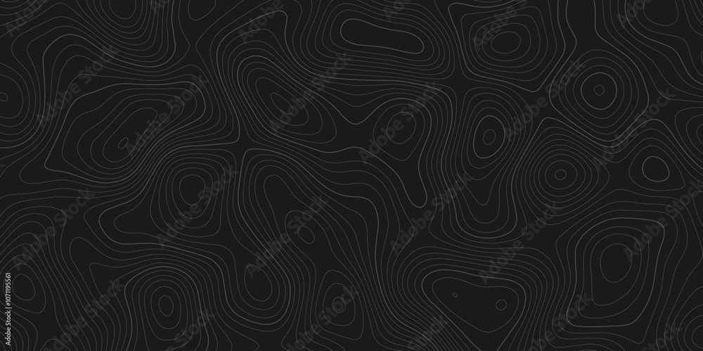 Abstract background wavy topographic line map. Contour geography map ...