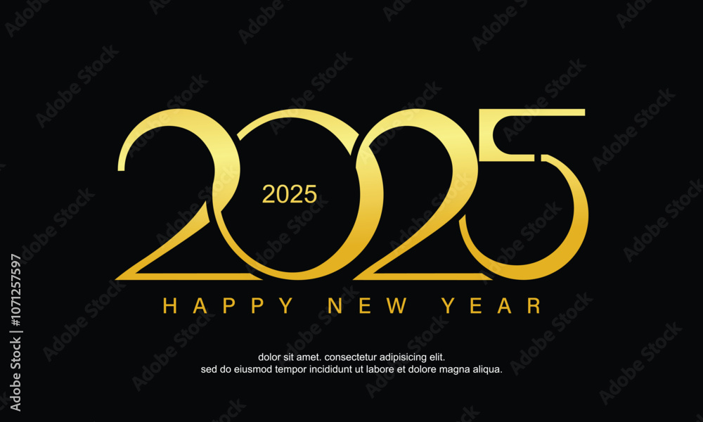Happy New Year covers 2025. Modern and simple number design with ...