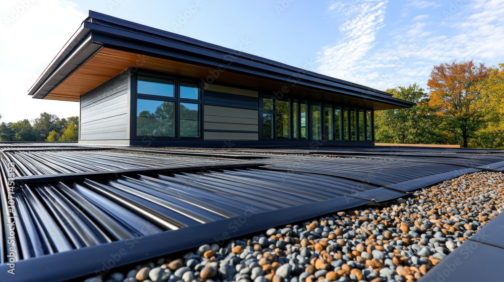 Stormwater management system with polymer gutters, effectively draining ...