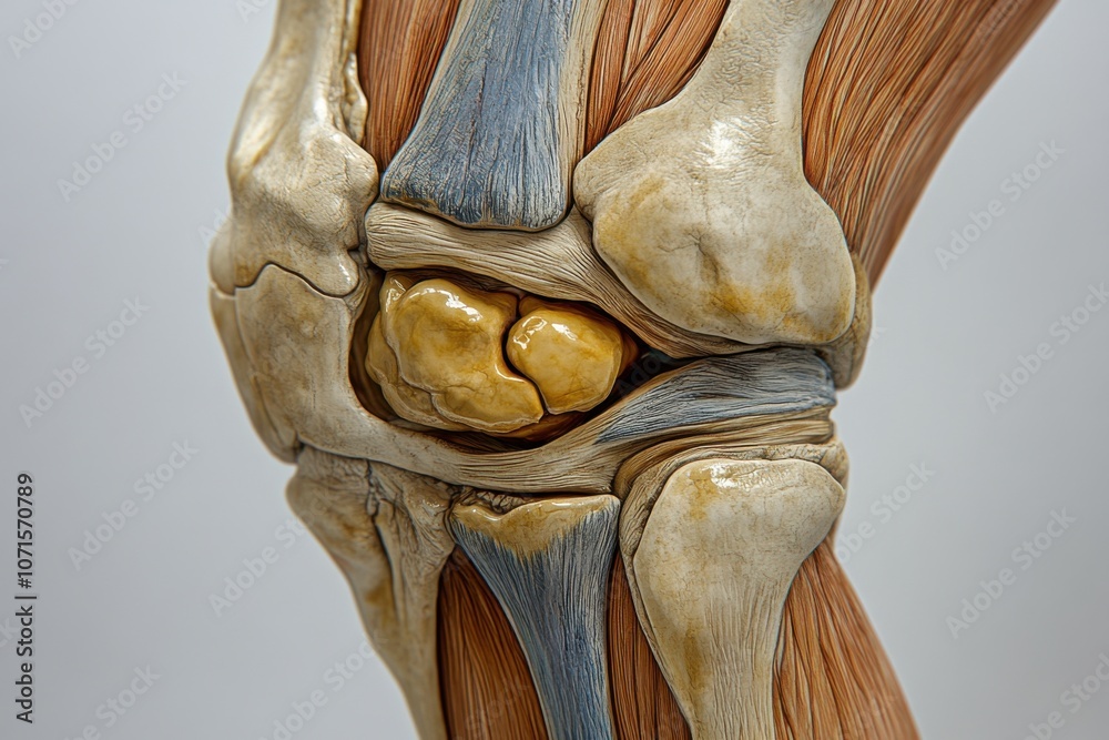 Detailed View of Knee Inflammation Areas Medical Illustration Depicting ...