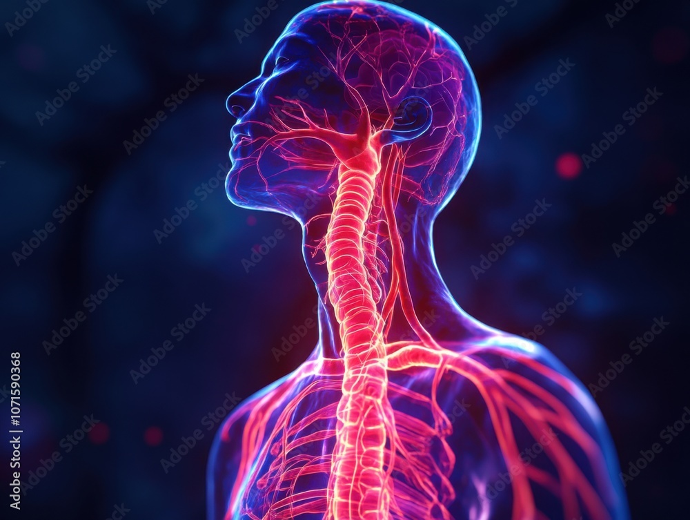 Nerve Inflammation Stages Medical Illustration of the Human Nervous ...