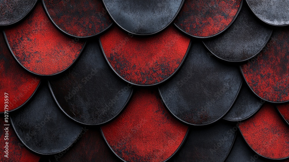 Red and Black Fish Scales Seamless Pattern, a repeating pattern of ...