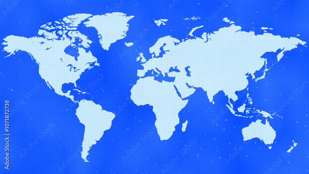 Abstract news background with white world map and blue pattern blue ...