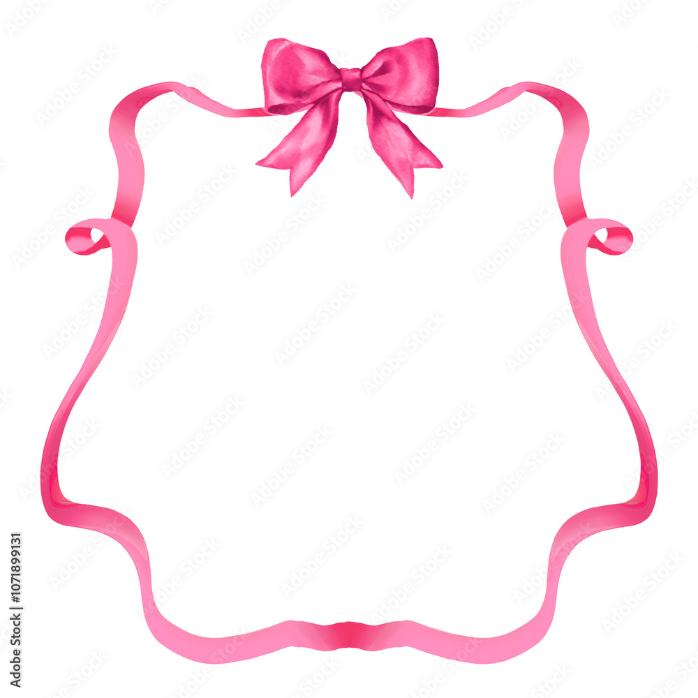 ribbon pink bows frame Stock Illustration | Adobe Stock