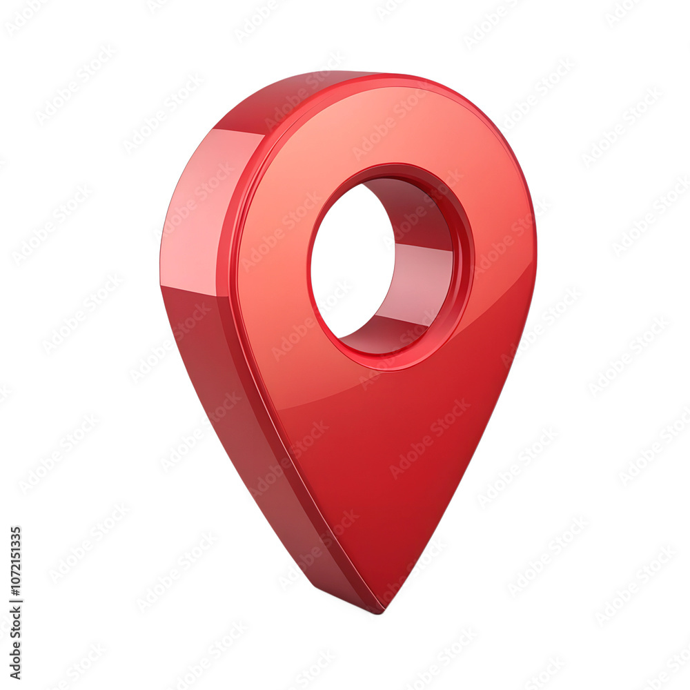 Red map pointer isolated on a transparent background,position marker, navigation,Red location ...