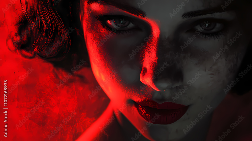 Retro vintage film noir portrait, with dramatic lighting and noir ...