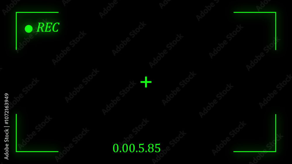 Camera recording screen overlay on black background, mirrorless cam ...