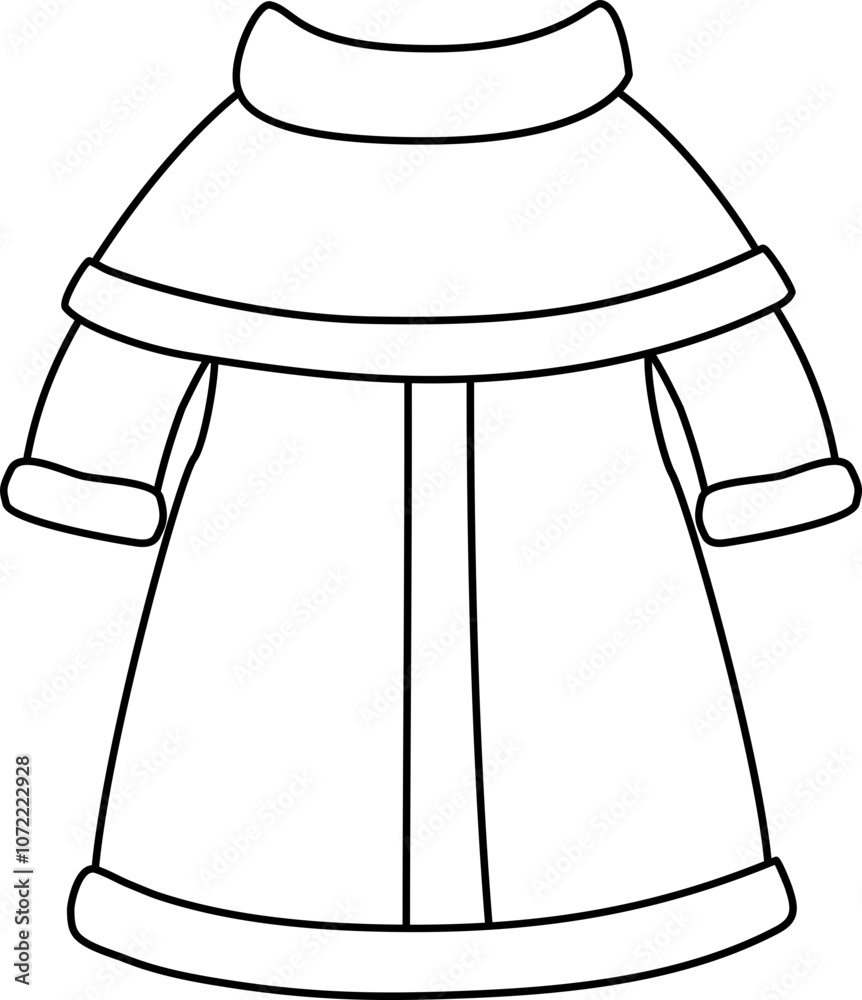 Cute Mrs Claus costume outline vector. Isolated Christmas santa claus ...
