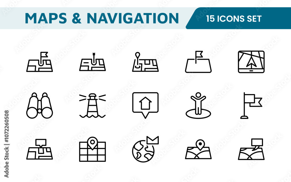 Maps Icon Set. Versatile and visually appealing icons for navigation ...