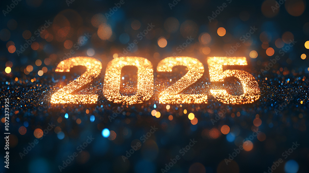 2025 wallpaper with metallic holographic textures 2025 glowing in warm ...