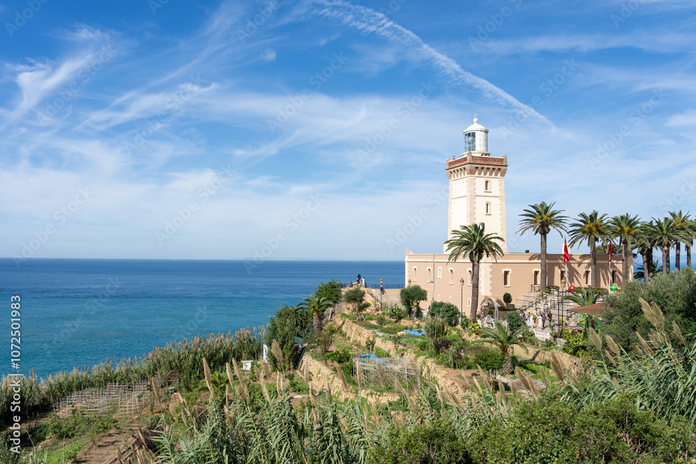 Cap Spartel Lighthouse near Tanger city, Morocco. Cape Spartel is the ...