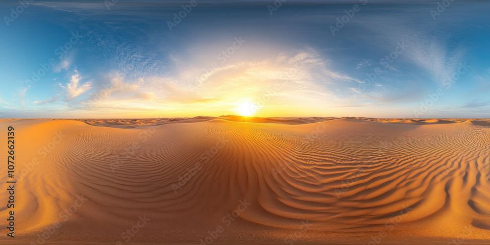 stunning 360 degree HDRI map captures vast sandy desert landscape at ...